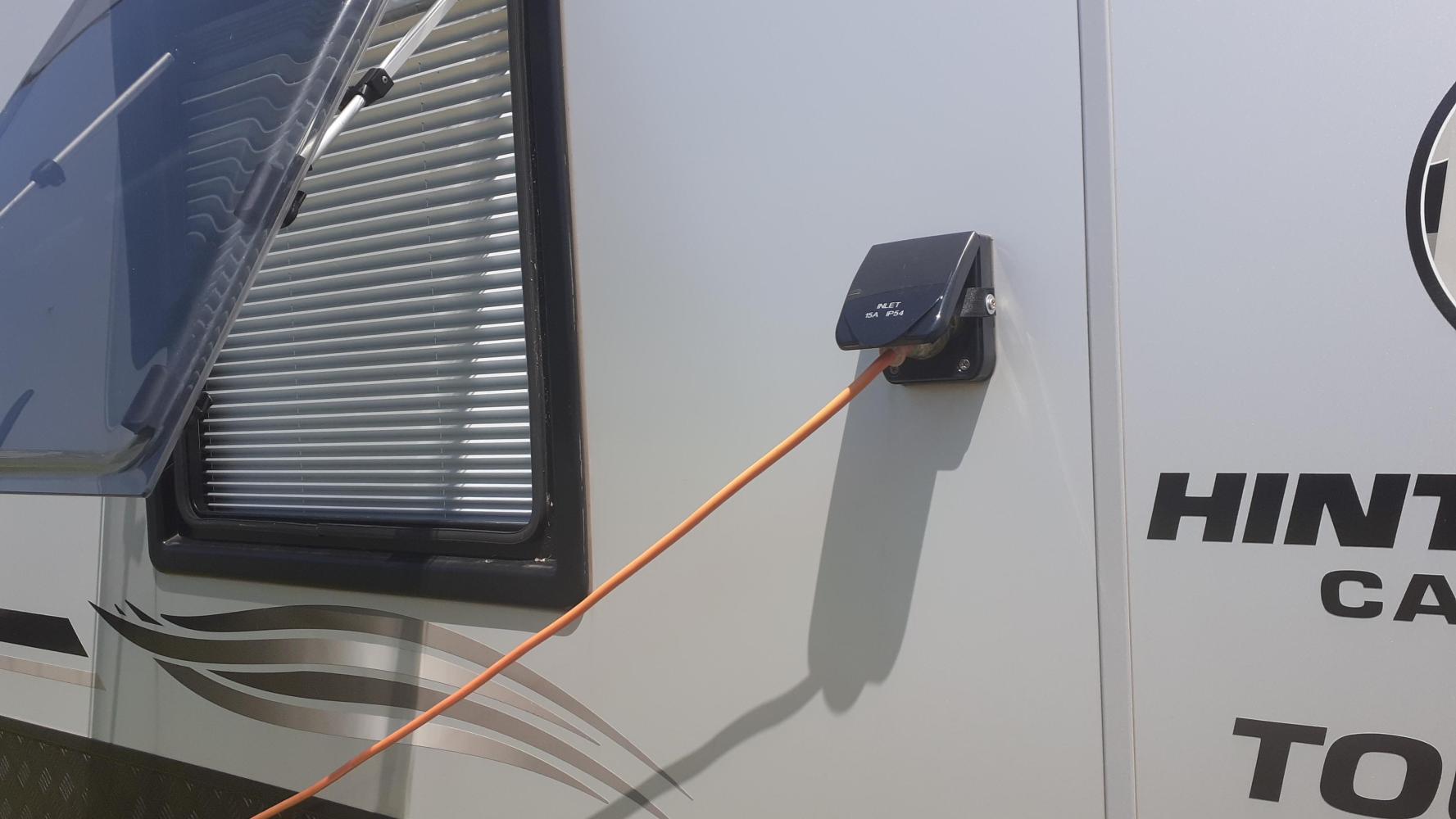 Transco 15A Caravan Power Inlet (Black) 240V, IP54 | CaravansPlus