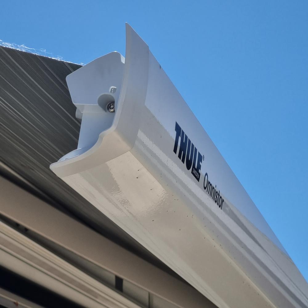LH+RH Lead Rail End Cap (White), Suit Thule 5200 Awnings