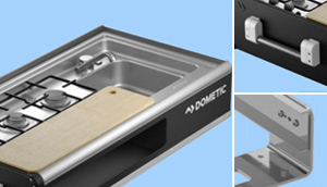 Dometic Large Slide Out Kitchen, 3 Burner Sink Benchtop