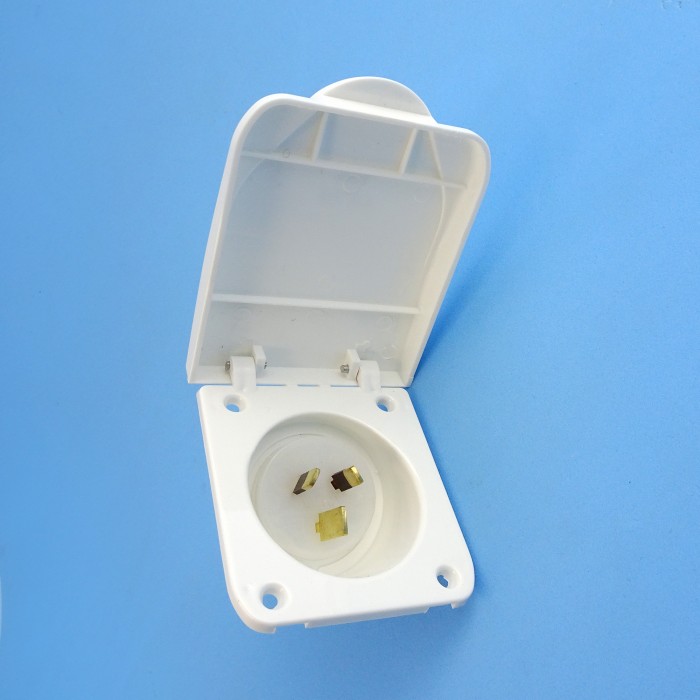 Transco 15A Caravan Power Inlet (White) 240V, IP54 | CaravansPlus