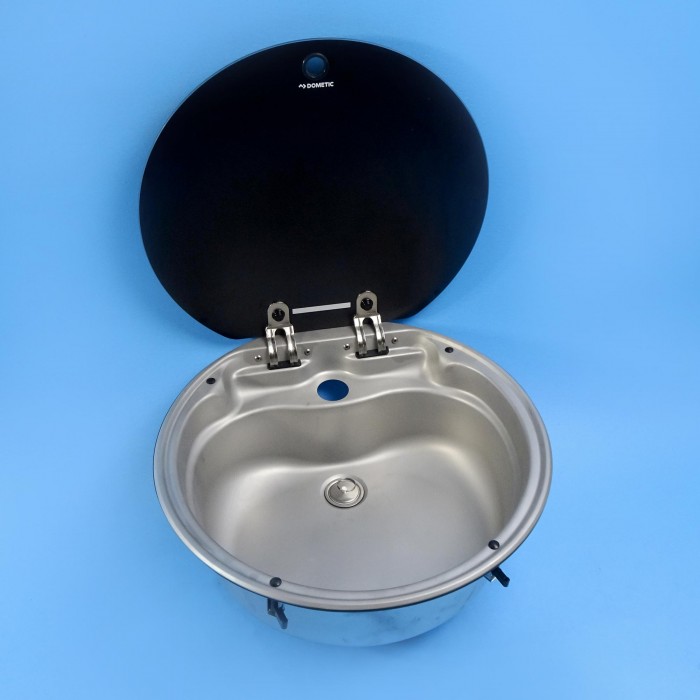 Dometic Round Sink W Glass Lid, 420mm Dia | CaravansPlus