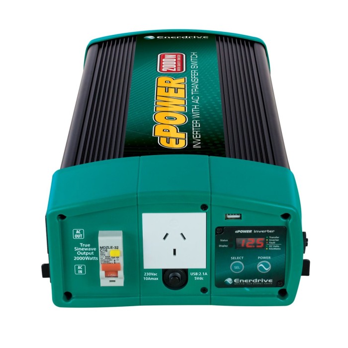 Enerdrive ePOWER 2000W Inverter w AC Transfer | CaravansPlus