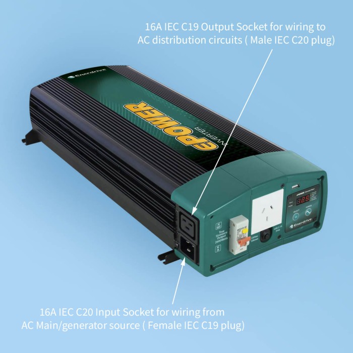 Male IEC C20 To CMS C-Series Inverter Output..Right Angle
