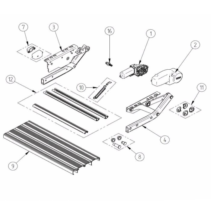 LH Scissor Assembly, Suit Thule Single Steps #1500602265