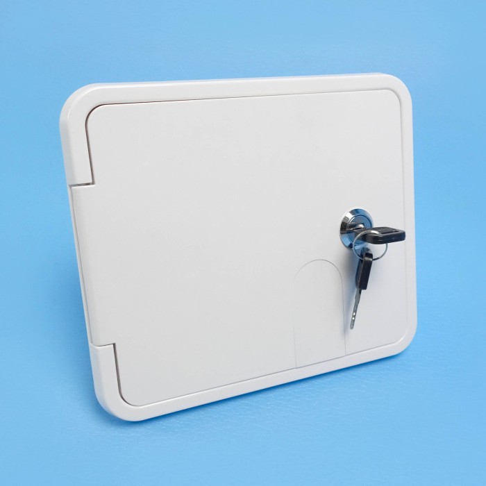 RV Flomaster Dual Water Inlet Hatch (White) Mains + Gravity