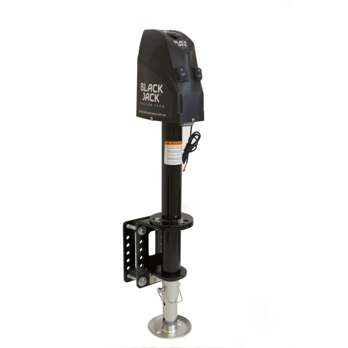 Black Jack Electric Trailer Jack + Wiring Kit, 1600kg