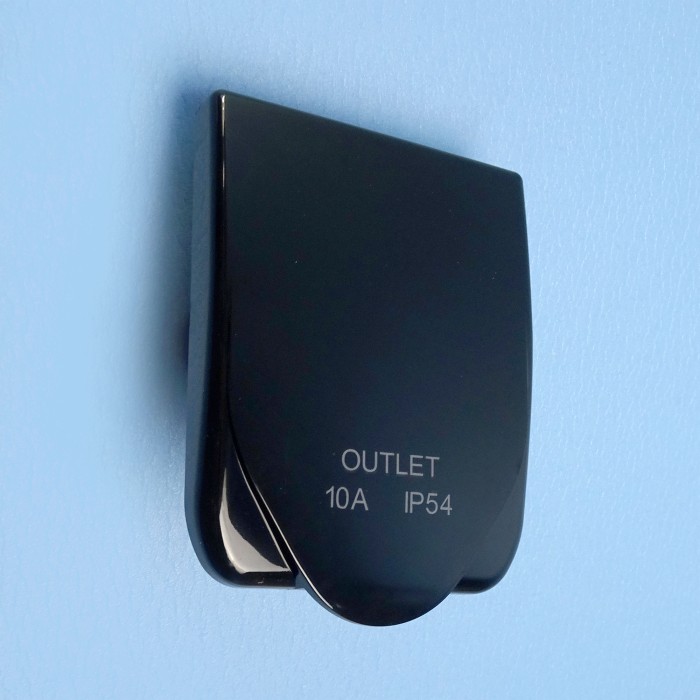 Transco 10A Caravan Power Outlet (Black) 240V, IP54