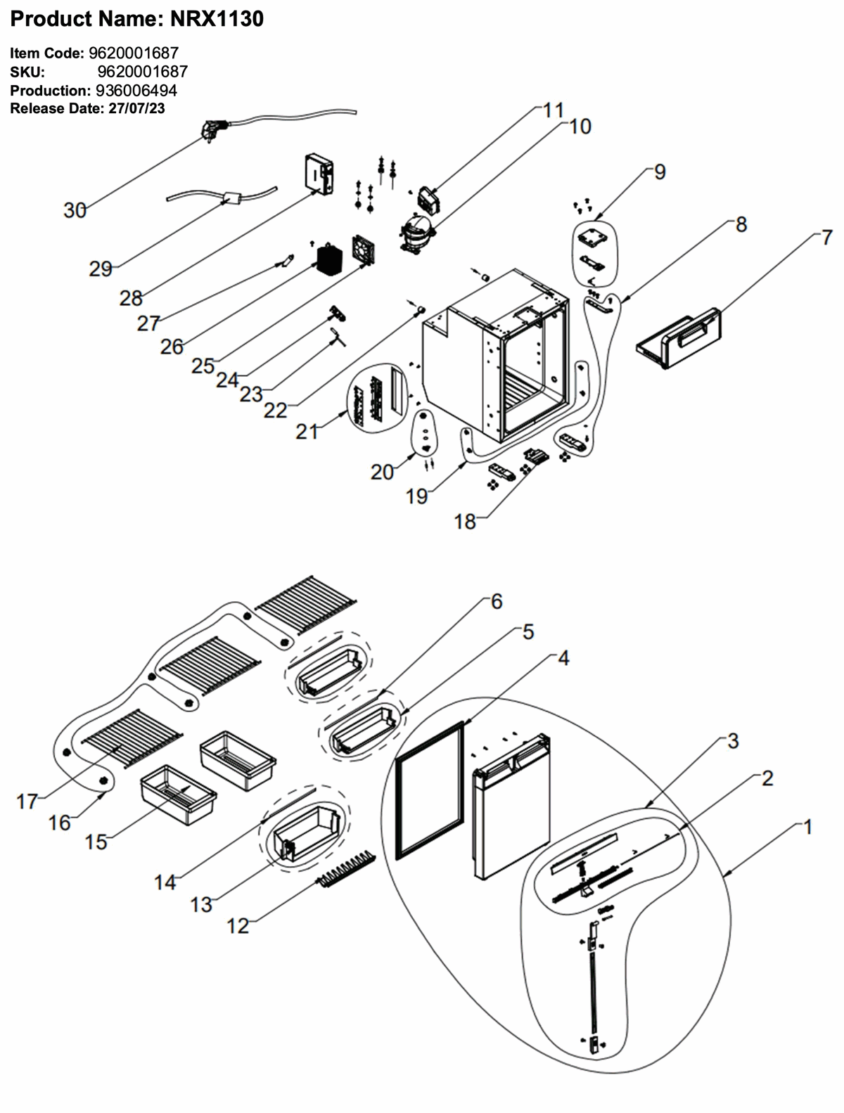 Diagram, Dometic NRX 130 Fridge | CaravansPlus