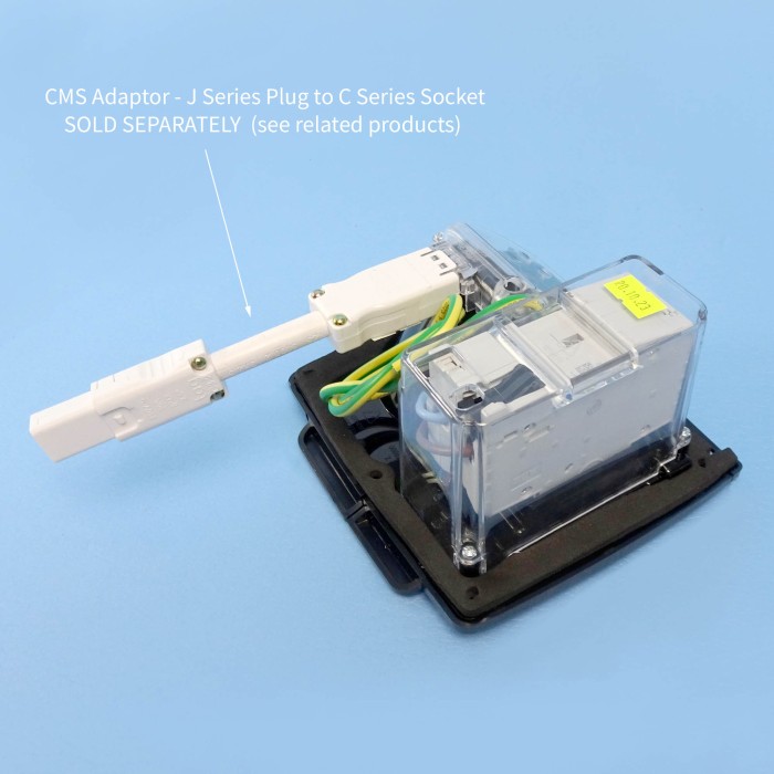 CMS J-Series 15A AC Power Inlet W 16A RCD Breaker, Black