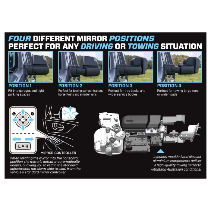 MSA Towing Mirrors D-Max MU-X Colorado 7 Chrome W Indicators