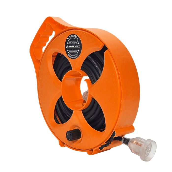 Flat Out 12.5m 15A Extension Lead on Compact Reel, Orange