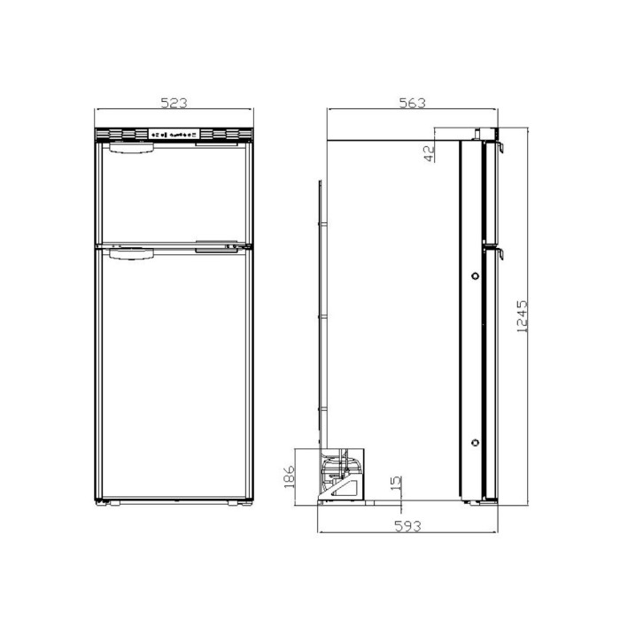 Sphere 175L Upright Compressor Fridge/Freezer, 12 V